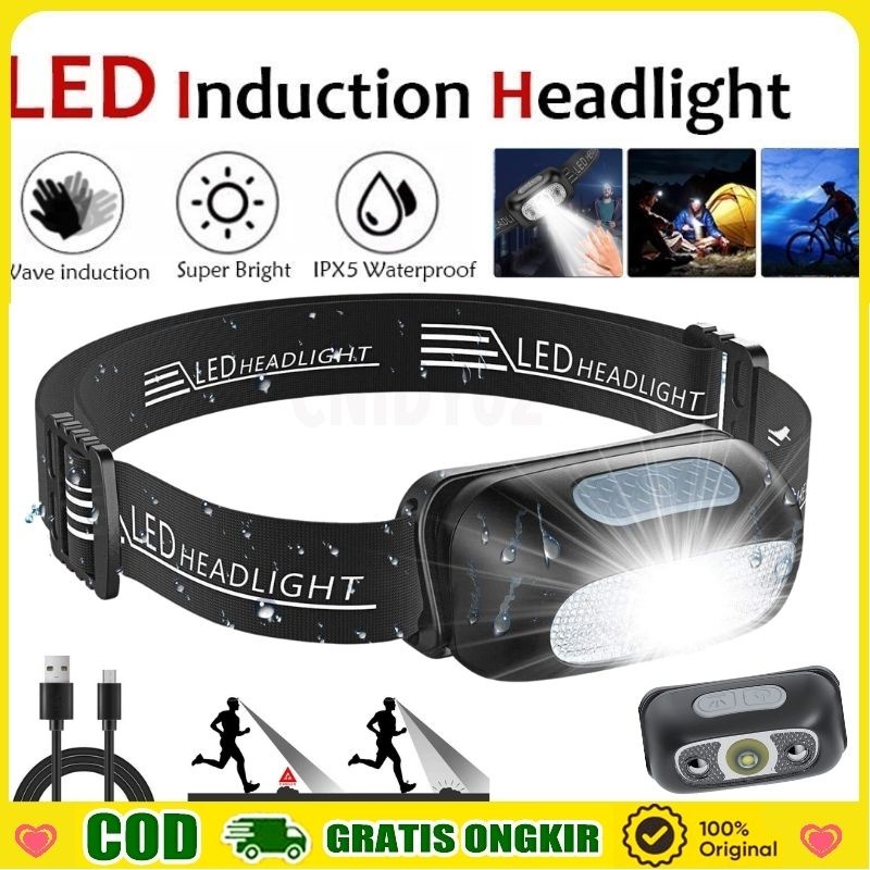 Jual 【Ready Stock】Headlamp Senter Kepala Mini COB Outdoor Waterproof ...