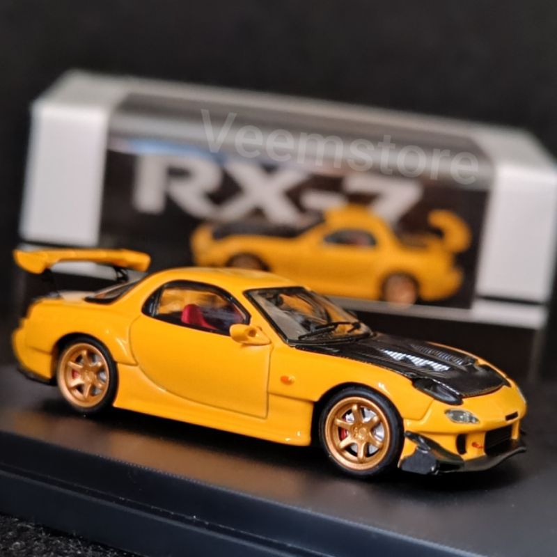 Jual Die Cast 1:64 Mazda RX7 FD3S with Gold Wheel [BSC] Carbon Hood ...