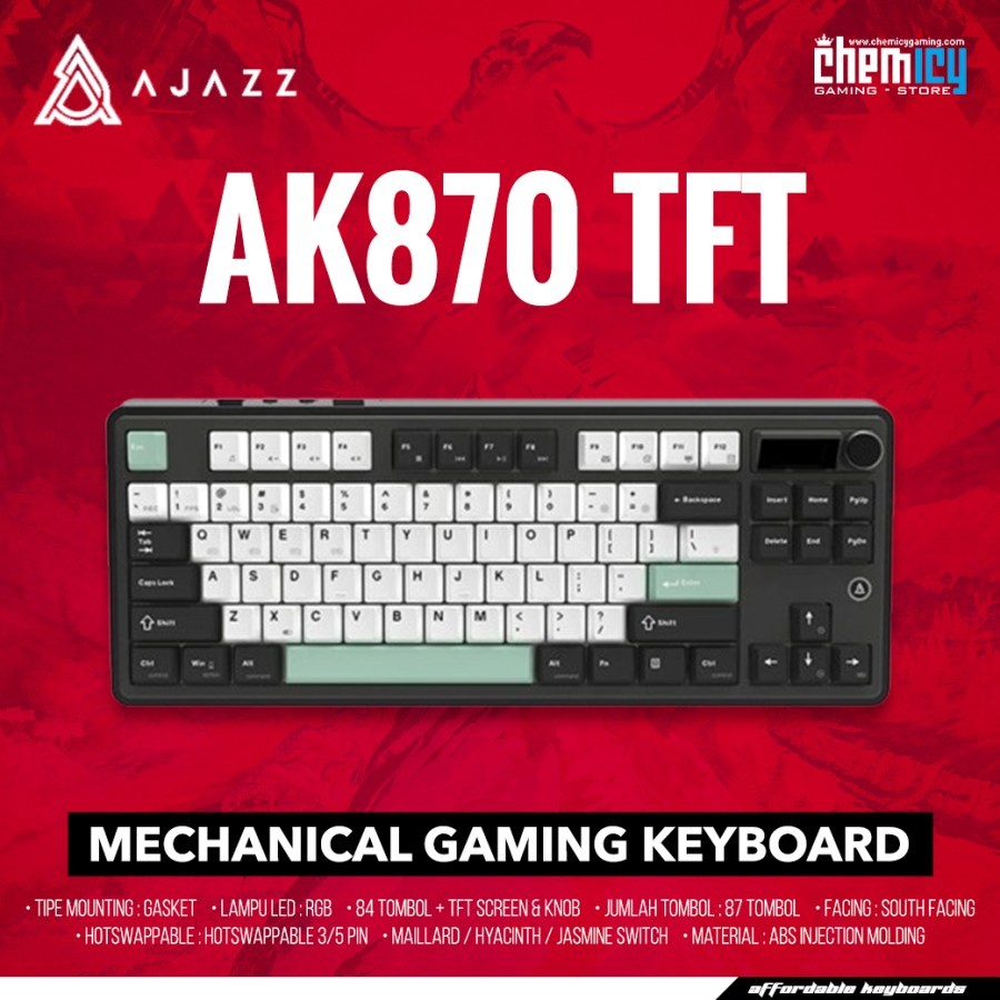 Jual Ajazz AK870 / AK 870 TKL RGB Triple Mode Mechanical Gaming ...