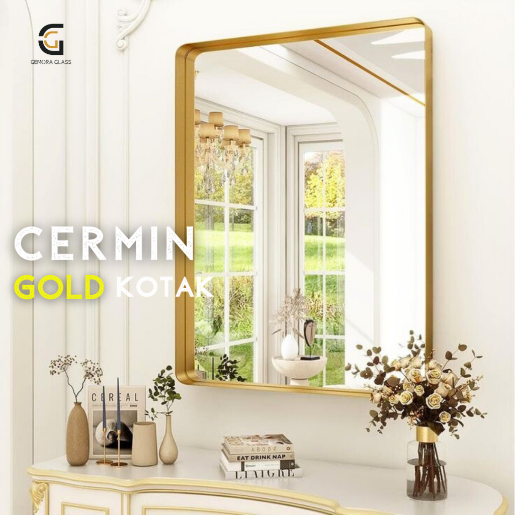 Jual Cermin Dinding Aesthetic Frame Gold Kotak (GARANSI 100%) Free ...