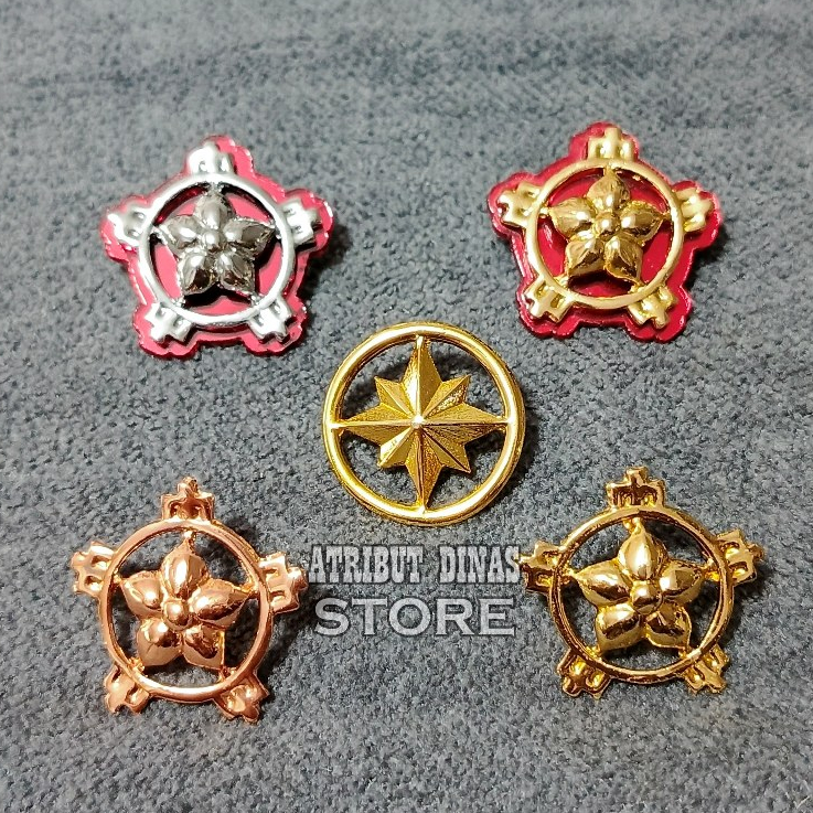 Jual Pin Kerah PNS Lampung Pin Melati perak perunggu gold Pin Bintang ...