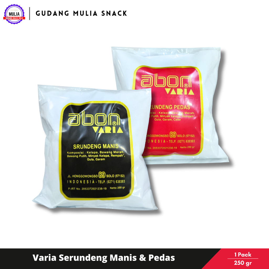 Jual Serundeng VARIA | Manis & Pedas Srundeng 250 Gram Oleh Oleh Khas ...