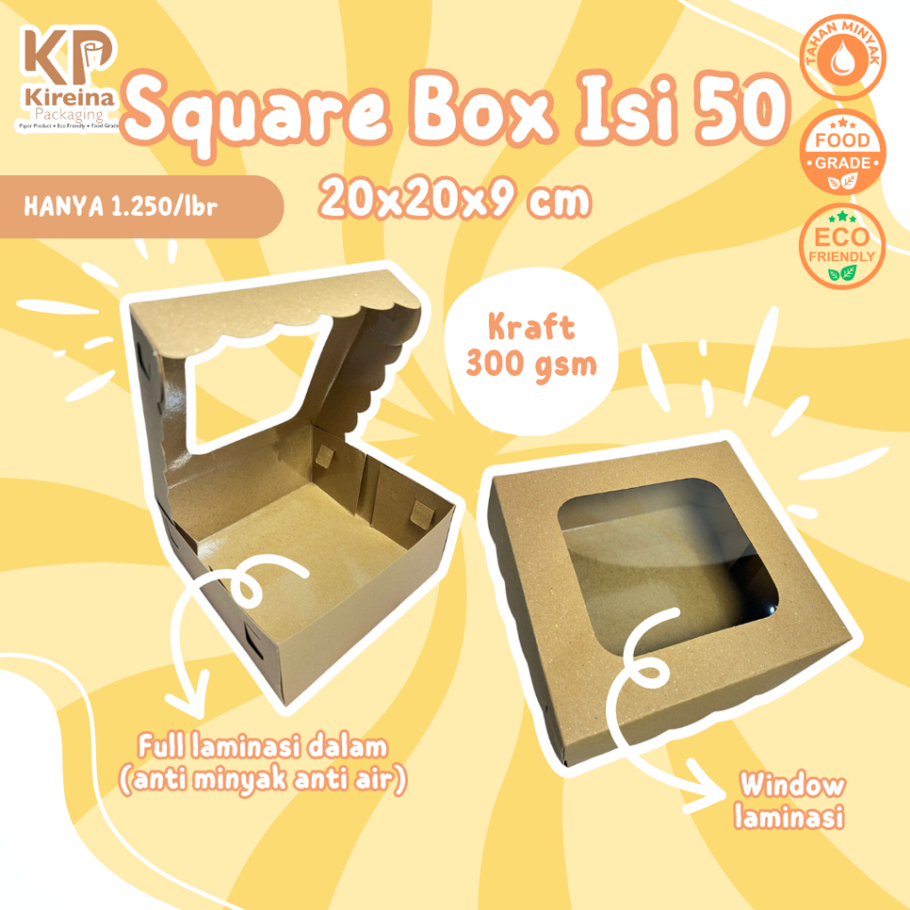 Jual Dus Makan Dus Roti Dus Catering Dus Nasi Box R10 Kraft Jendela ...