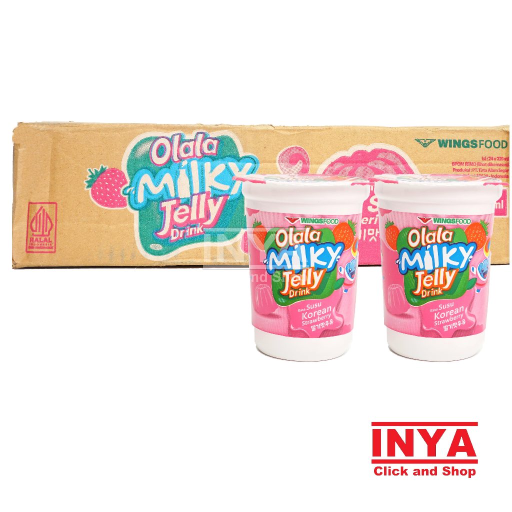 Jual Olala Milky Jelly Drink Rasa Stroberi 24x220ml - Minuman Jeli Susu - Soft drink | Shopee ...