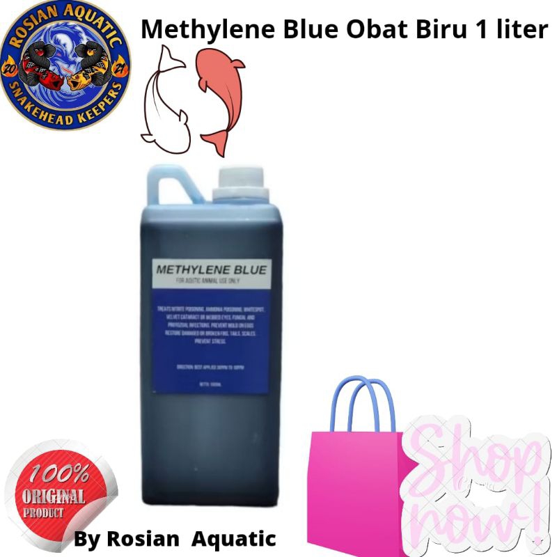Jual methylene blue obat biru 1 liter obat white spot infeksi protozoa luka pada ikan hias dll ...
