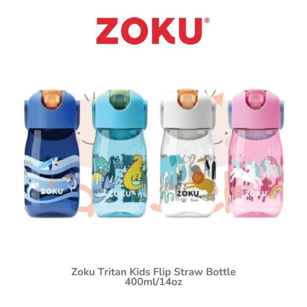 Jual Zoku Tritan Kids Flip Straw Bottle Botol Minum Anak 400ml/14oz | Shopee Indonesia