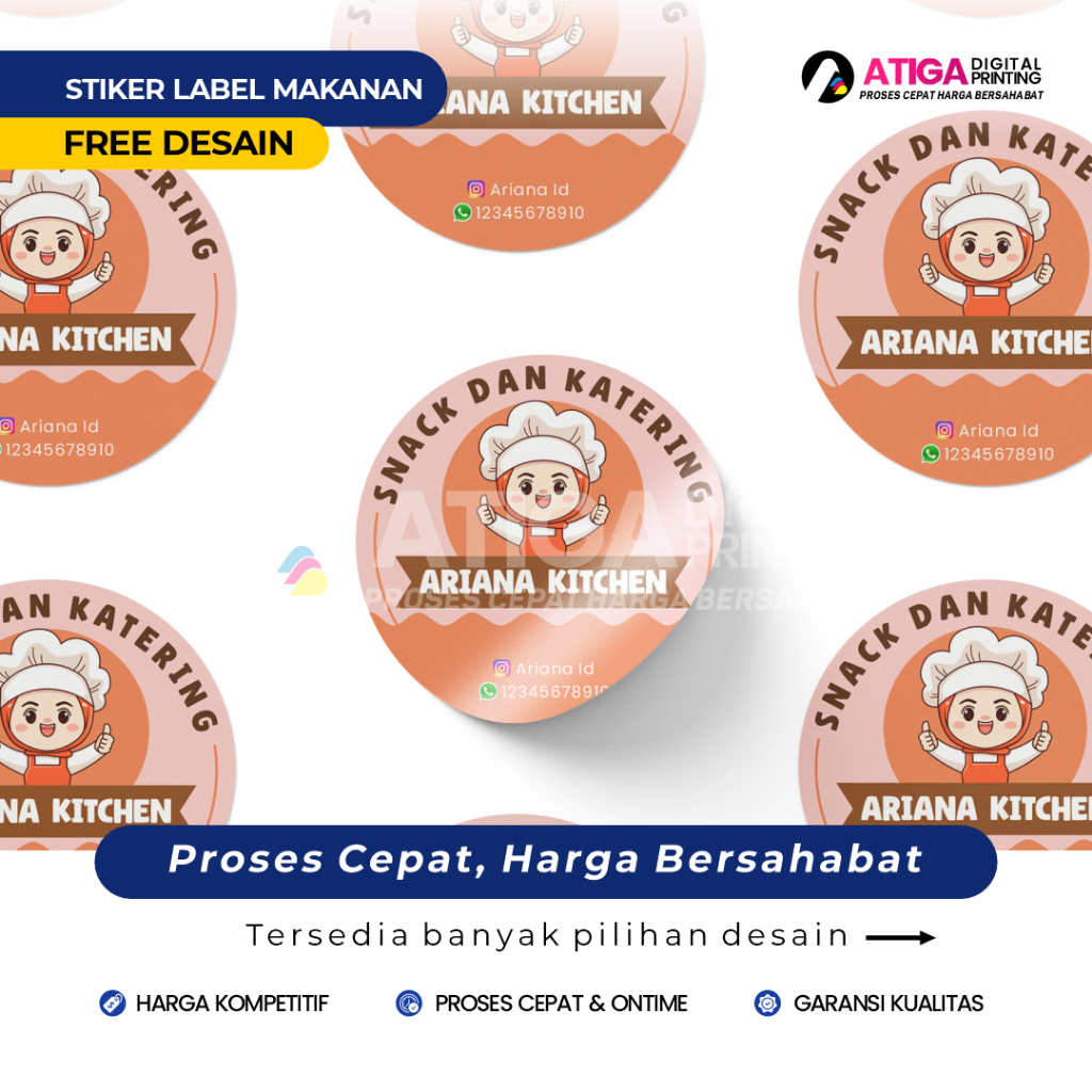 Jual Cetak Stiker Nasi Box / Cetak Sticker Label Makanan Custom ...