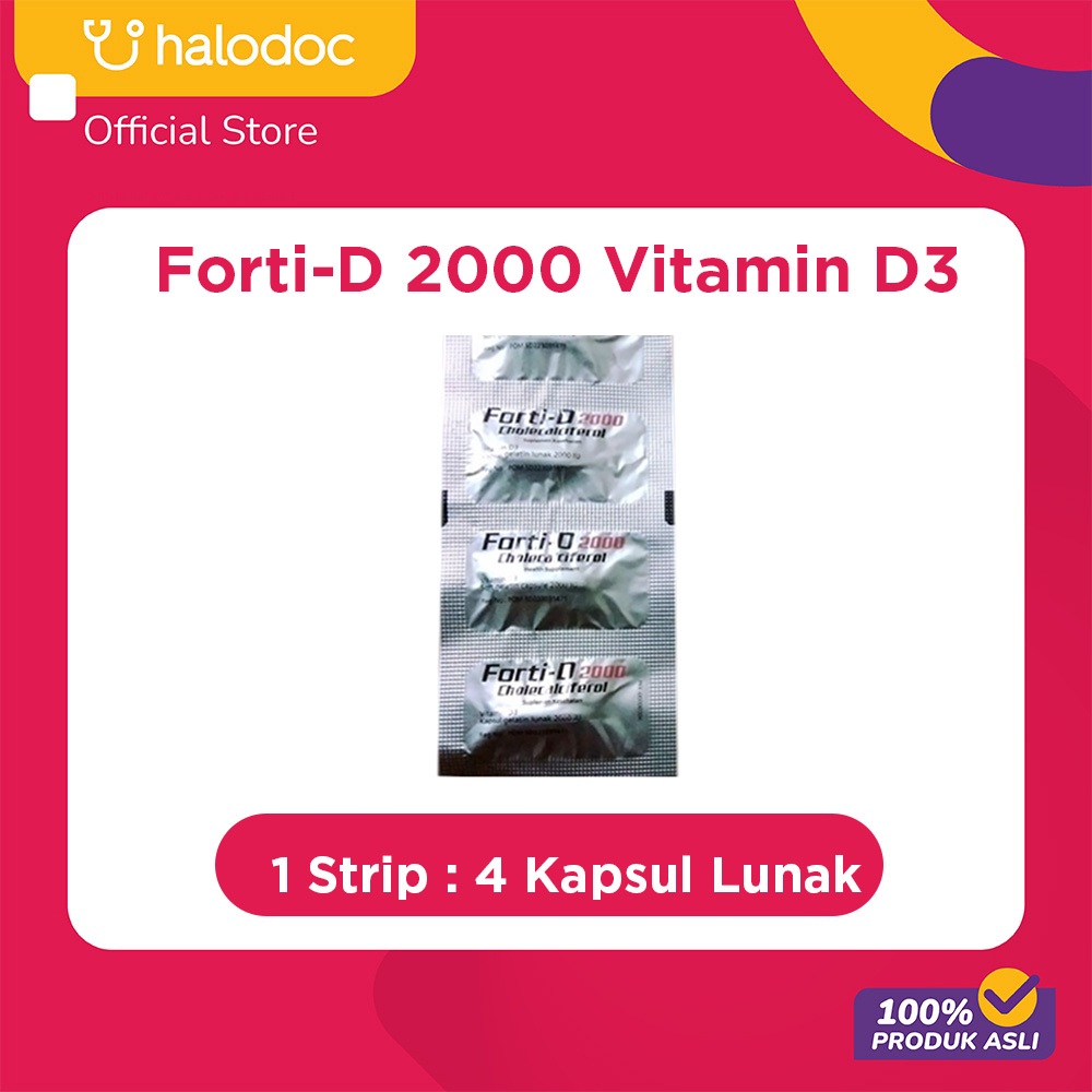 Jual Forti-D 2000 Vitamin D3 4 Kapsul Lunak | Shopee Indonesia