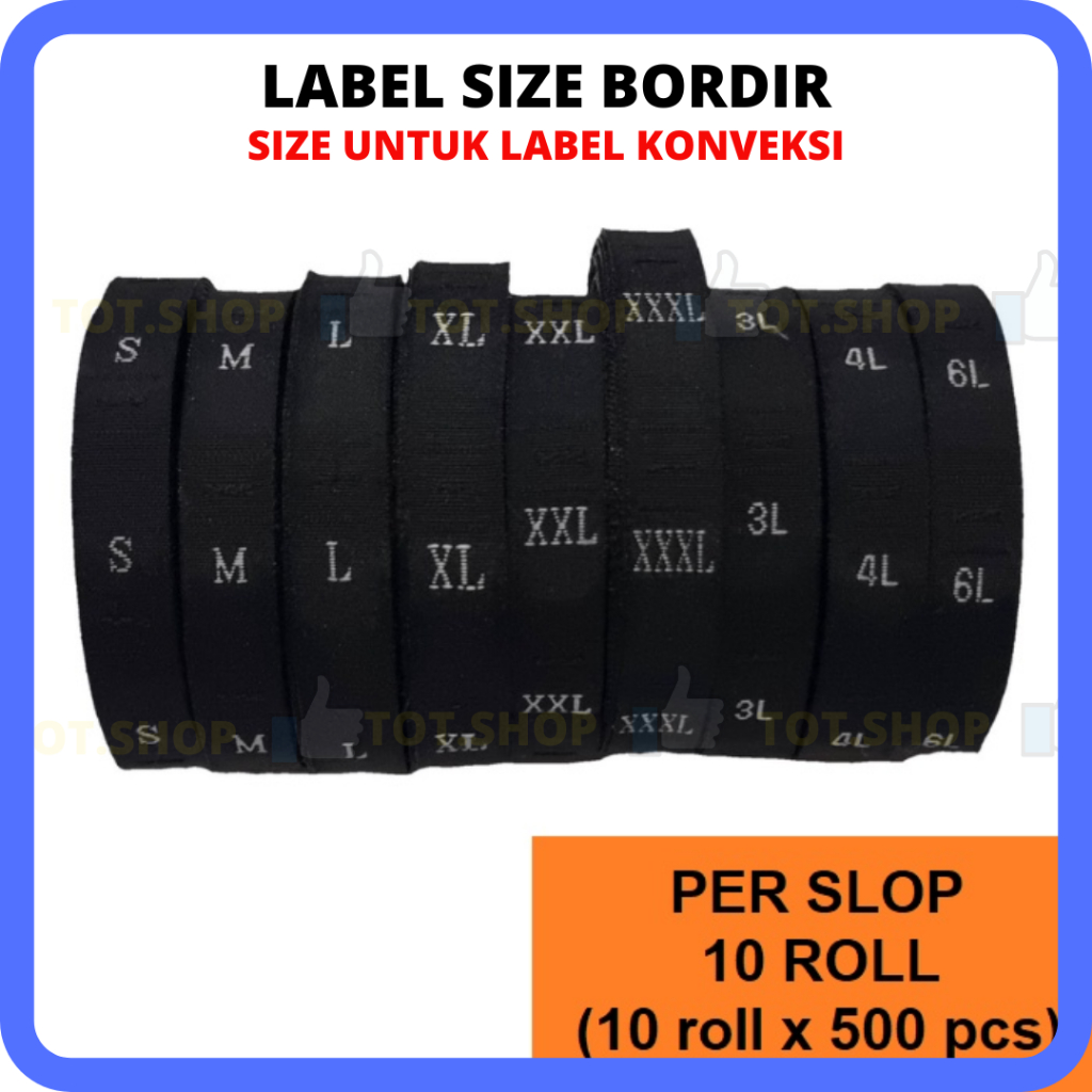 Jual [1 SLOP] 5.000pcs Label Size Bordir Label Size Huruf Ukuran ...