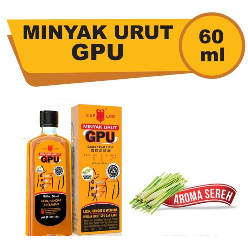 Jual Cap Lang GPU Minyak Urut SEREH 60 ML (1 pcs) | Shopee Indonesia