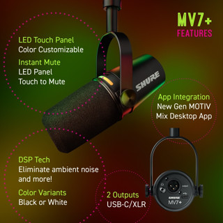 Jual Shure MV7+ MV7 Plus MV7 XLR / USB Speech Podcast Microphone / MV7 ...