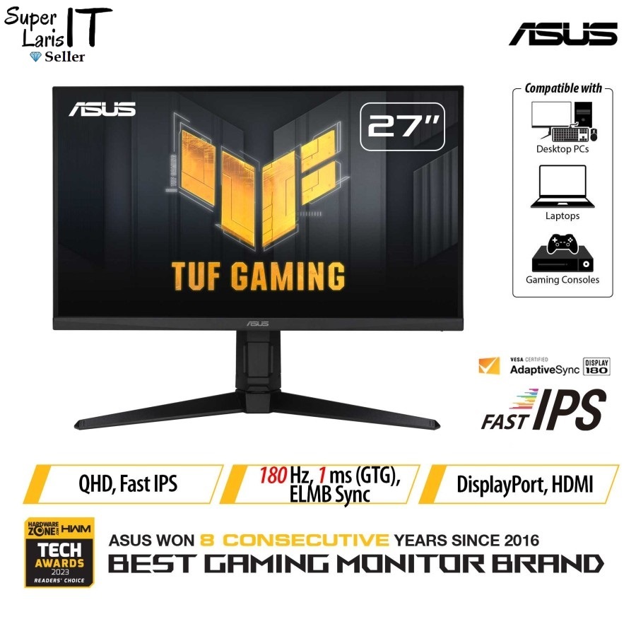 Jual Asus TUF Gaming VG27AQ3A Monitor 27" QHD 2K Fast IPS 180Hz | Shopee Indonesia