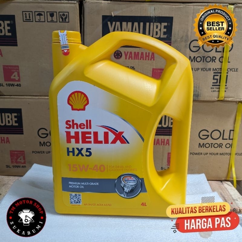 Jual OLI SHELL HELIX HX5 SAE 15W-40 4 LITER | Shopee Indonesia