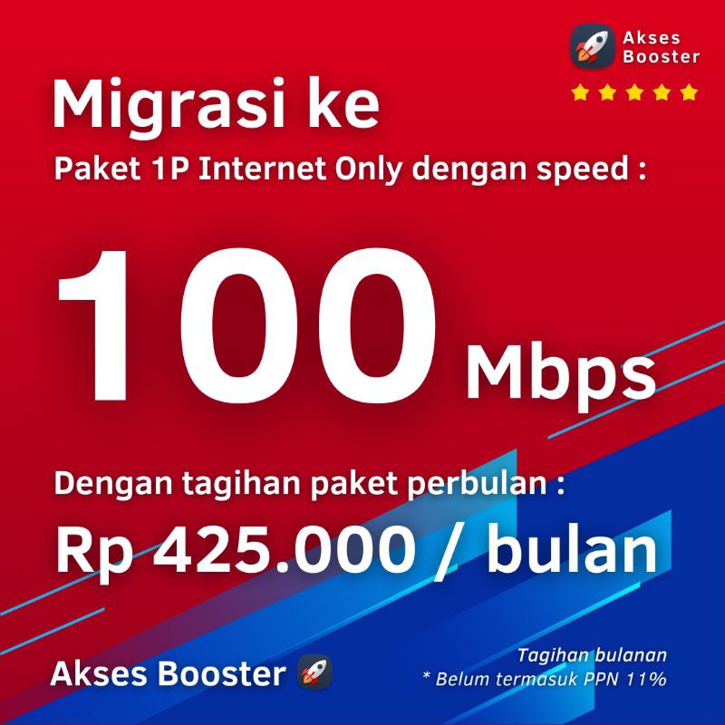 Jual Migrasi Paket Indihome | Speed 10 - 100 Mbps | 1P Internet Only ...