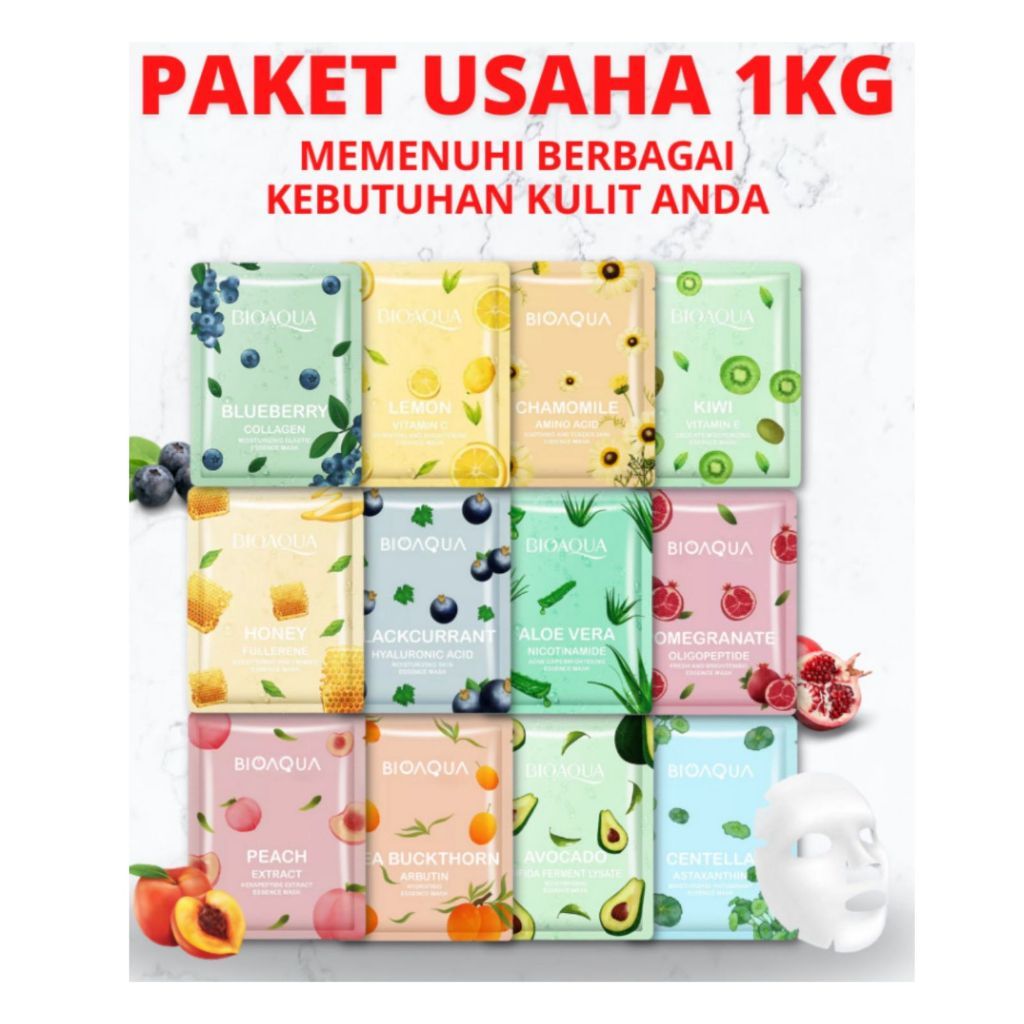 Jual TERMURAH PAKET USAHA Sheet Mask 1 kg isi 35 Pcs/ GROSIR TERMURAH ...