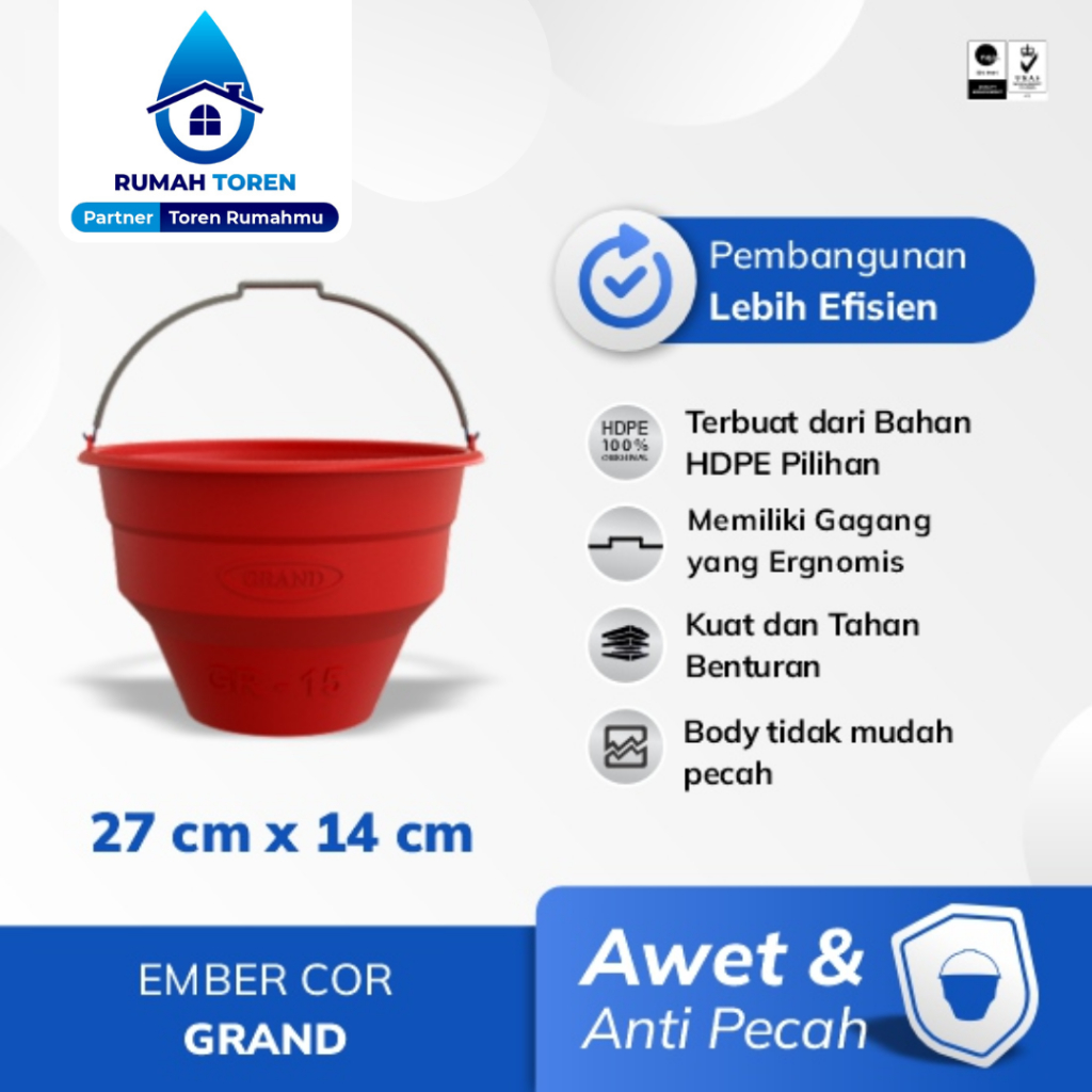 Jual EMBER COR GRAND EMBER TIMBA HDPE KUAT DAN LENTUR ANTI PECAH MURAH ...