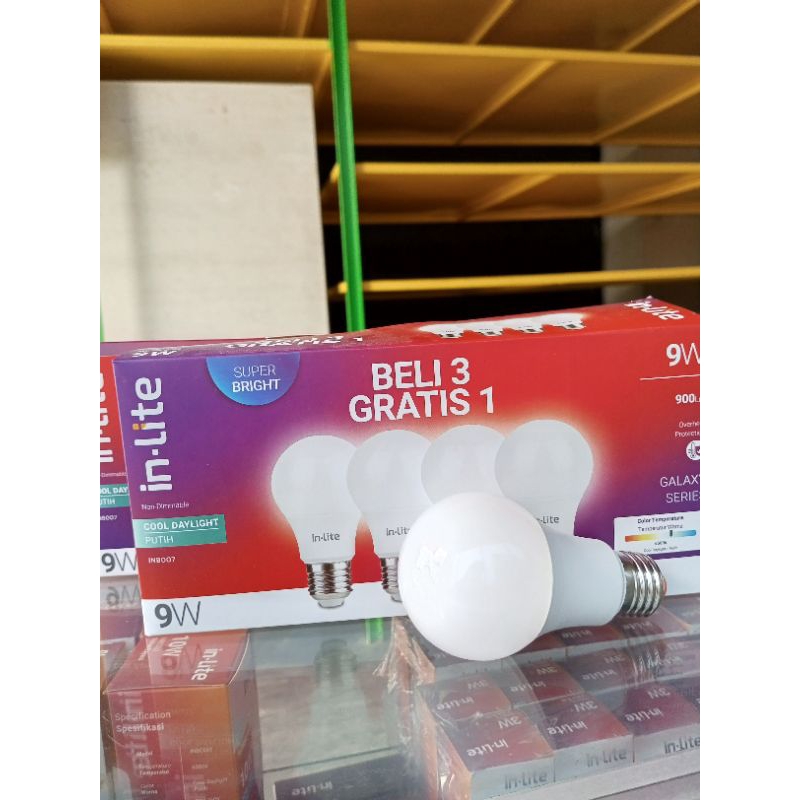 Jual LAMPU BLUB INLITE isi (4) 9 watt | Shopee Indonesia