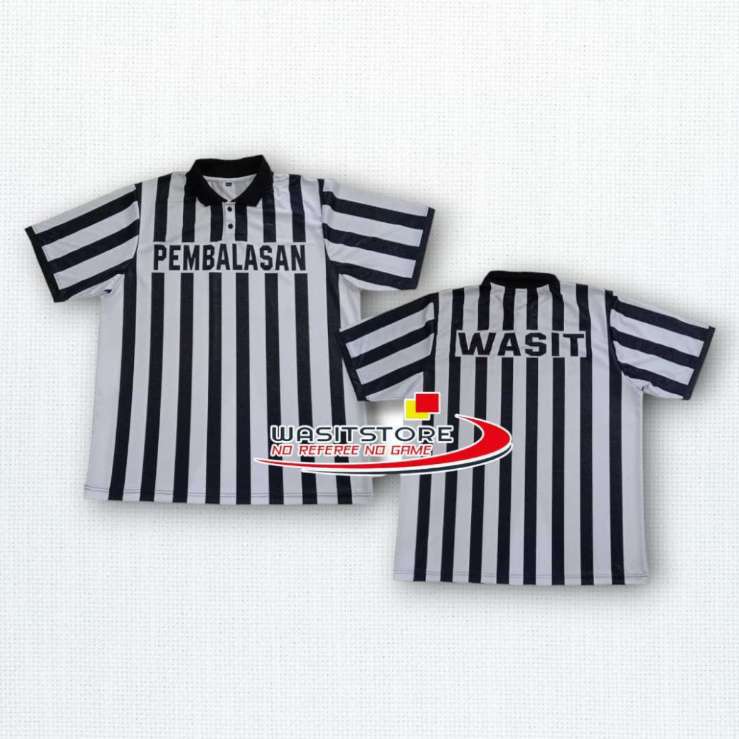 Jual BAJU WASIT HITAM PUTIH BASKET/ VOLI / UFC / WWE MD : GARIS HITAM ...