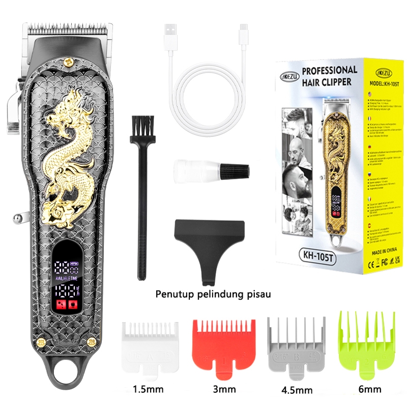 Jual 【COD】 Alat Potong Rambut Rambut Naga hitam Alat Cukur Rambut Elektrik Hair Clipper Emas ...