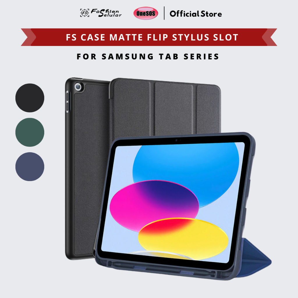 Jual FS Case Matte Smart Cover Stylus Flip Samsung Tab S6 S7 S8 S9 S10 +/ Ultra/ FE/ FE+/ Lite ...