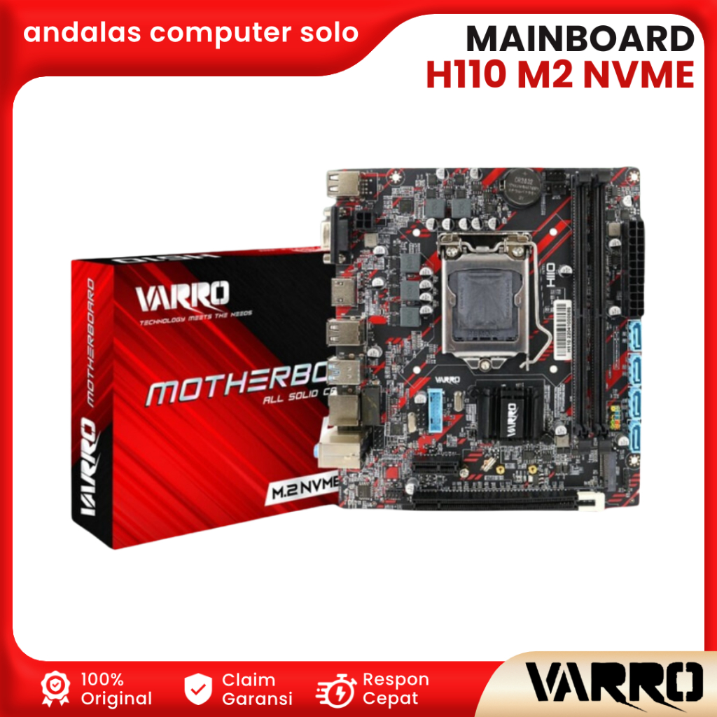 Jual MOTHERBOARD MAINBOARD MOBO VARRO H110 LGA 1151 NVME SOCKET 1151 | Shopee Indonesia