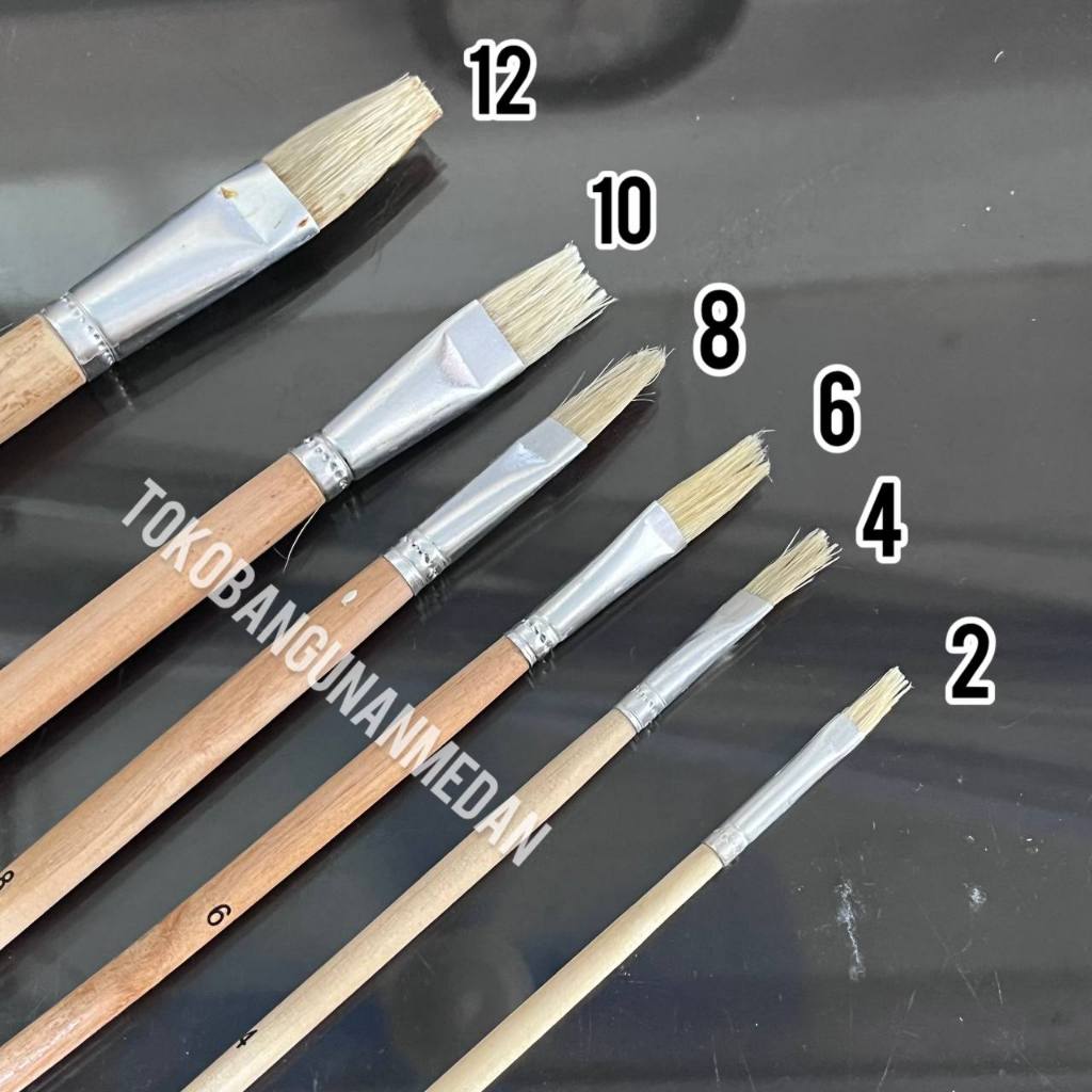 Jual KUAS LUKIS CAT MINYAK KAYU NO 2 , 4 , 6 , 8, 10 , 12 | Shopee ...