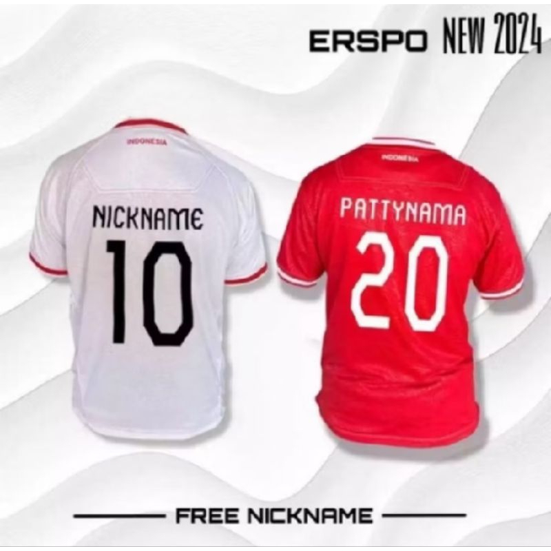 Jual JERSEY BOLA TIMNAS INDONESIA 2024 ERSPO TERBARU FULL PRINTING PREMIUM BAHAN BRAZIL EMBOS ...