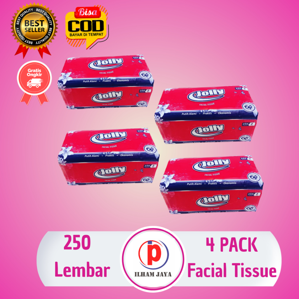 Jual ( PAKET 4 ) Tisu Jolly 250 sheet 2ply / Tissue Jolly 250 sheet ...