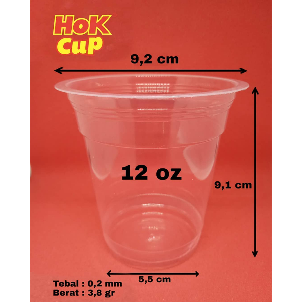 Jual HOK Cup 12 oz/ Gelas Plastik Murah | Shopee Indonesia