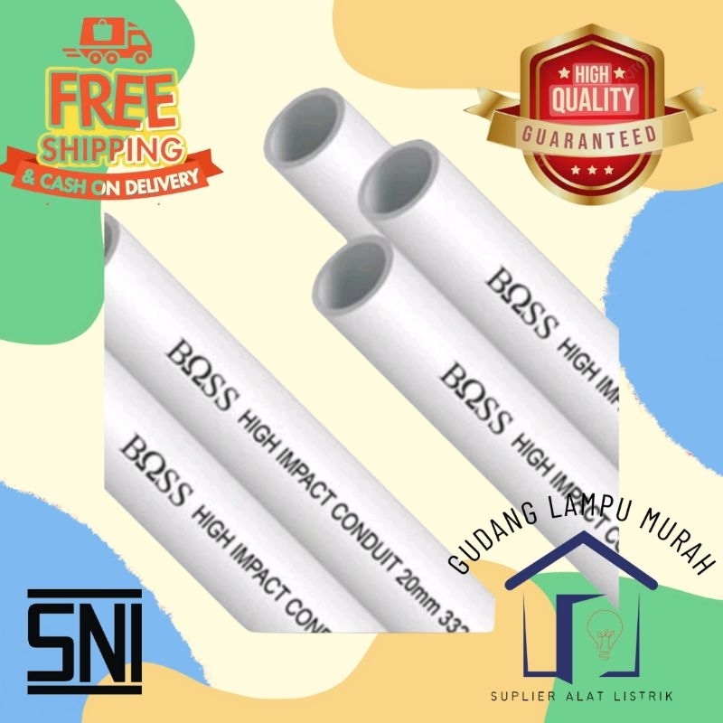 Jual Pipa Pralon Conduit 20mm BOSS Putih (Mohon Baca Deskripsi ...