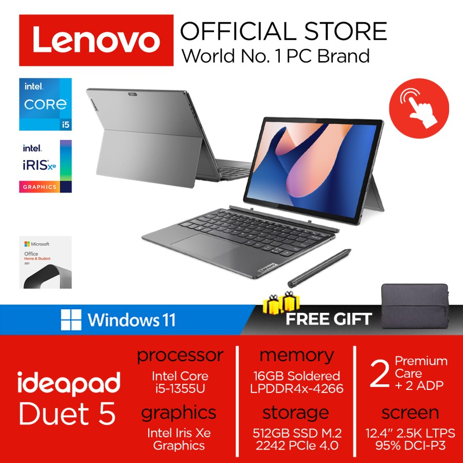 Jual Lenovo Ideapad Duet 5 12IRU8 | i5 1335U 16GB 512GB W11+OHS ...