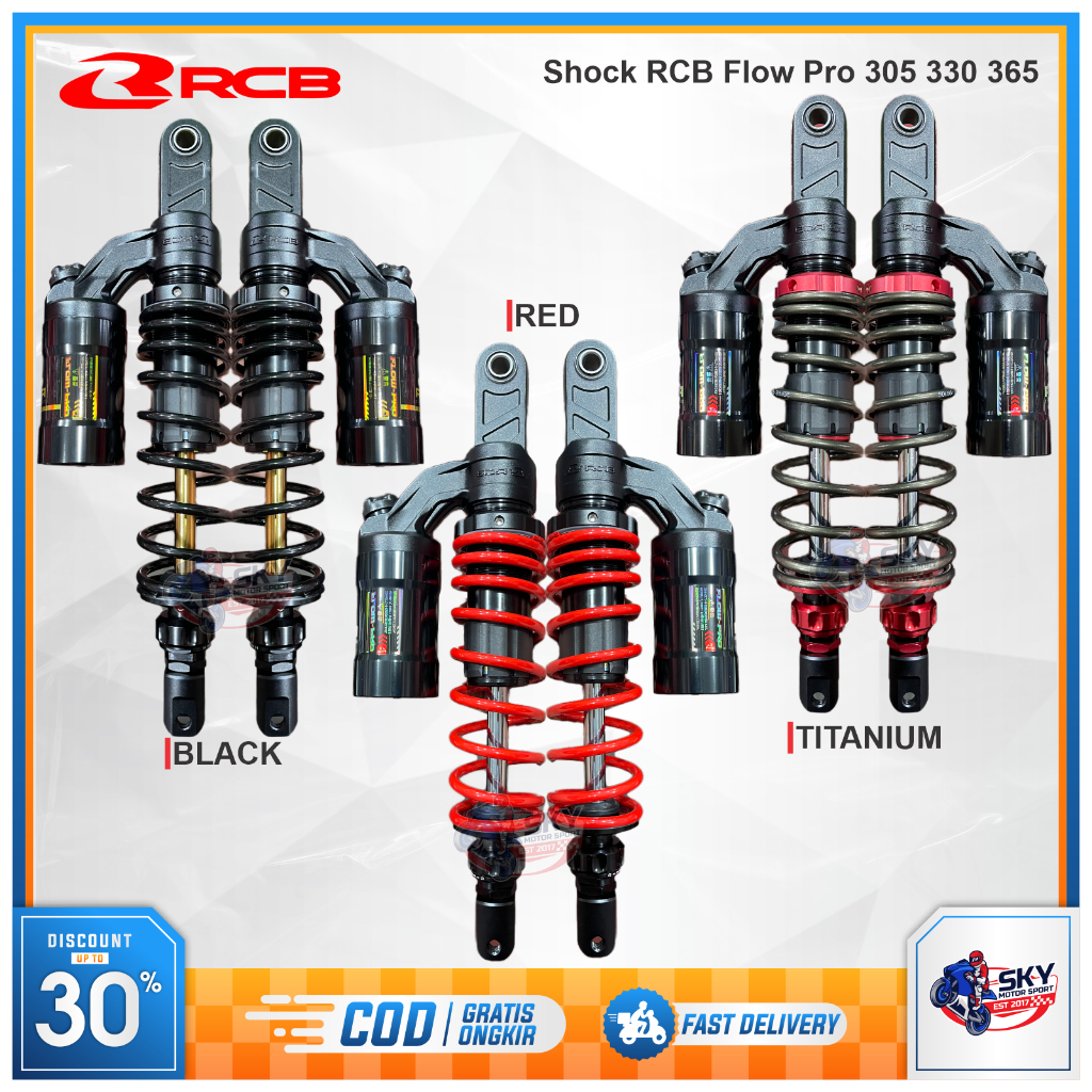 Jual Shock Breaker RCB Flow Pro 305 330 365 395 mm Double Click Nmax ...