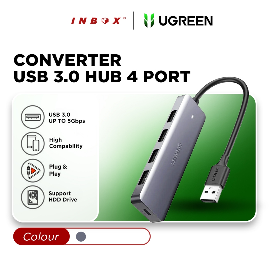 Jual UGREEN USB Hub 4 Port USB 3.0 High Speed 5Gbps | Shopee Indonesia