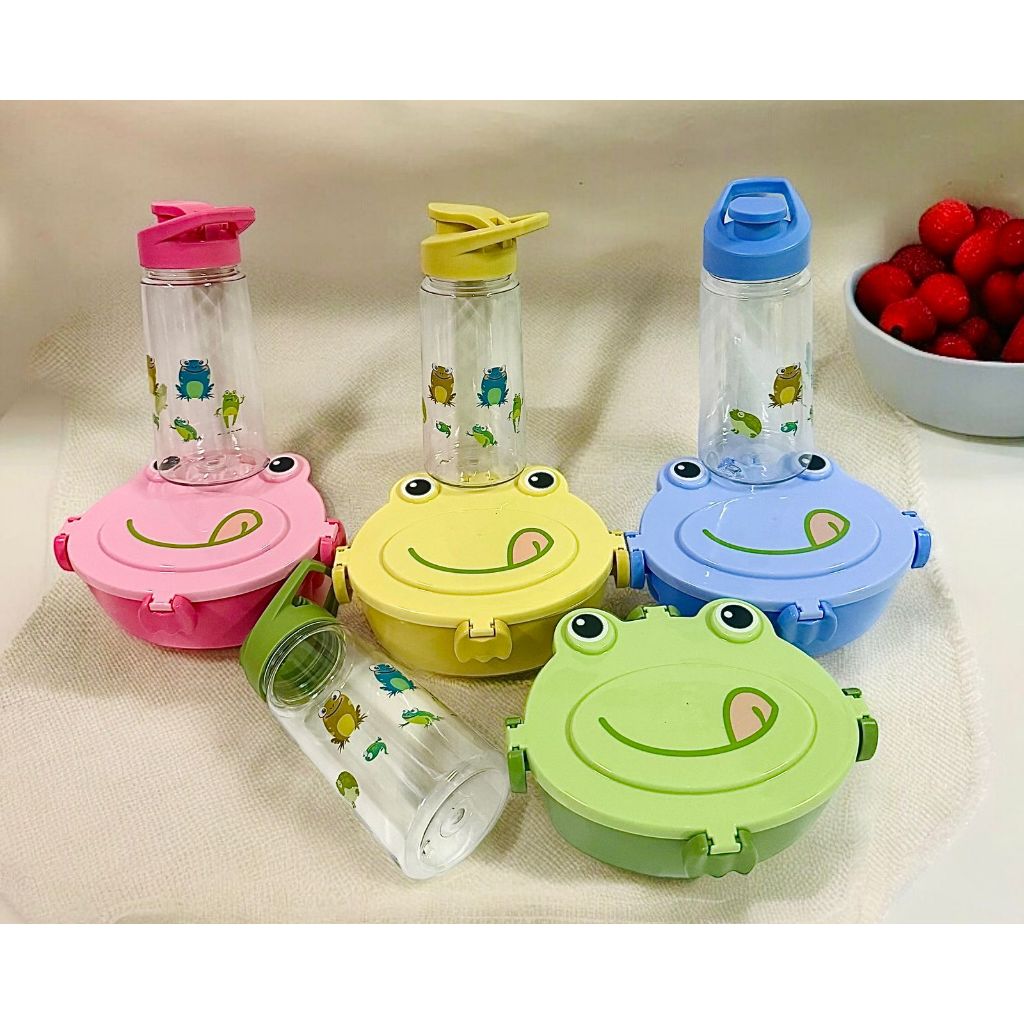 Jual Kotak Makan Anak Set Botol Minum / Lunch Box Bekal Anak Set Botol Minum Free Sendok ...