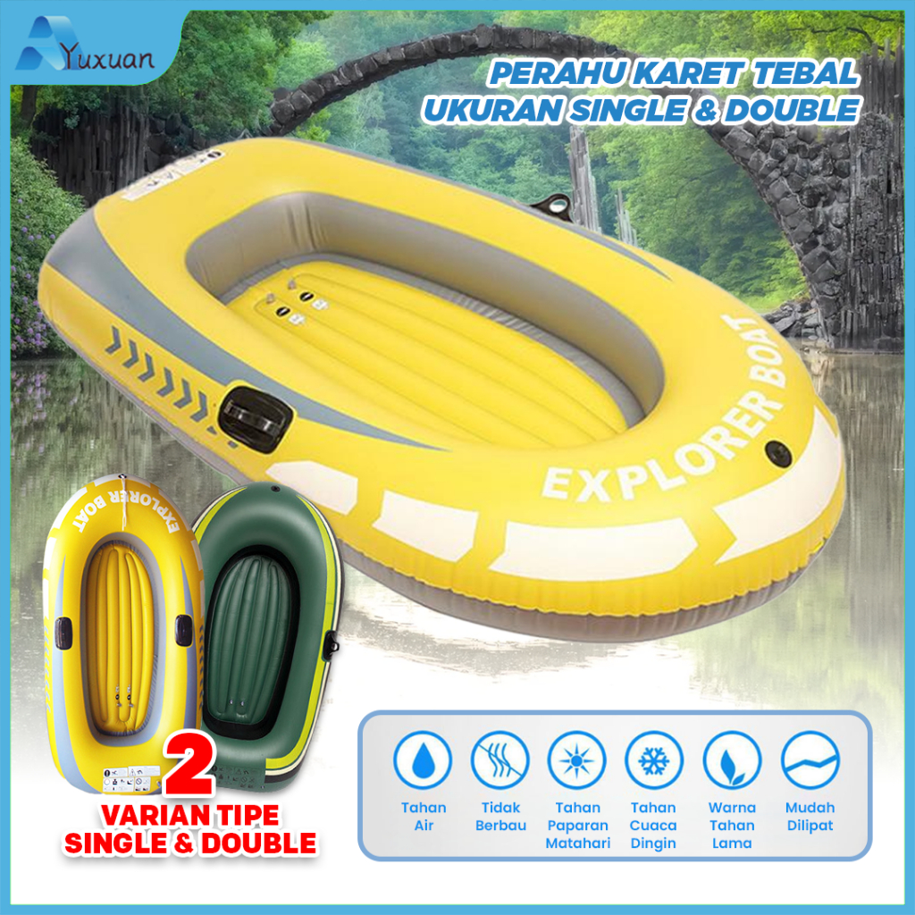 Jual Yuxuan - Perahu Karet Inflatable Boat 3 Orang Pelampung Kapal ...