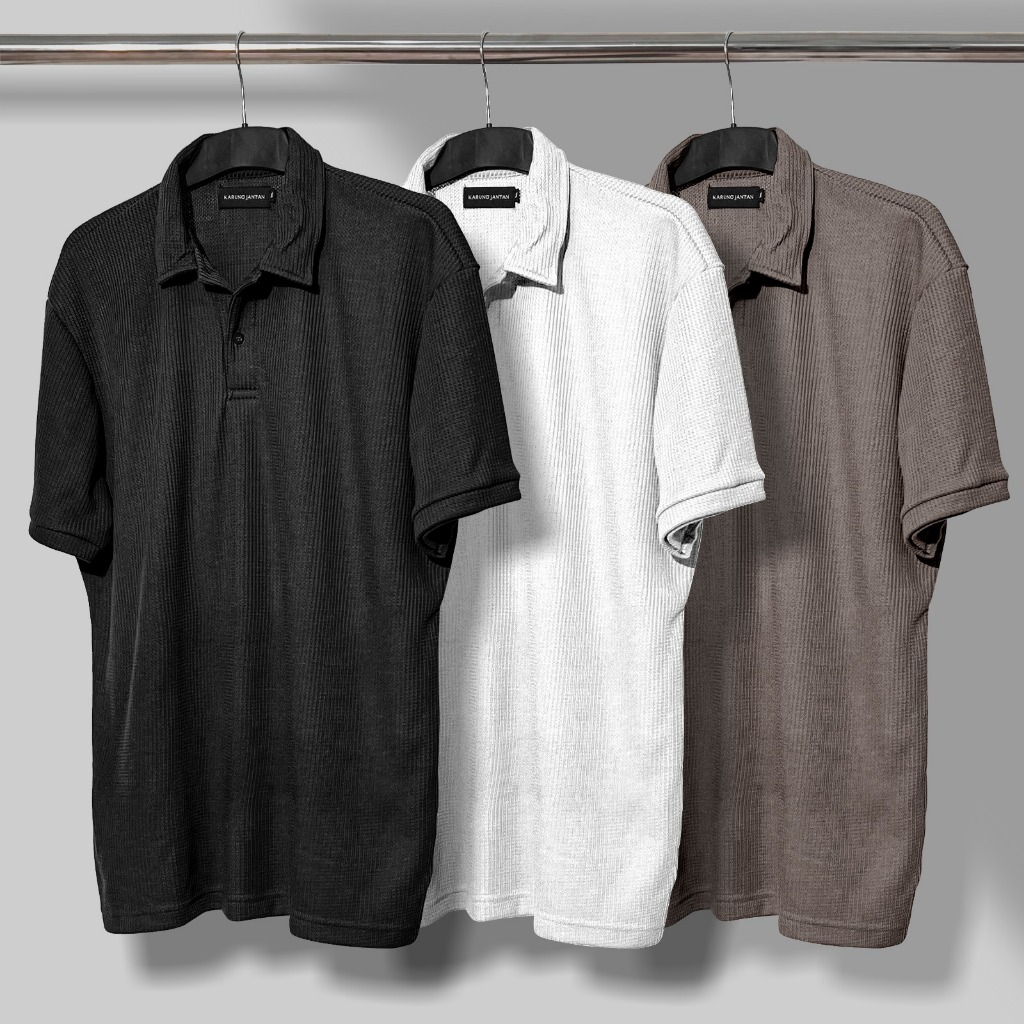 Jual POLO SHIRT WAFFLE / POLO SHIRT WAFFLE PRIA DISTRO | Shopee Indonesia