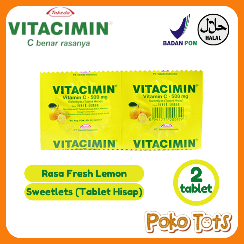 Jual Vitacimin Sweetlets Fresh Lemon Vitamin C-500mg Vitamin C (1 Strip ...