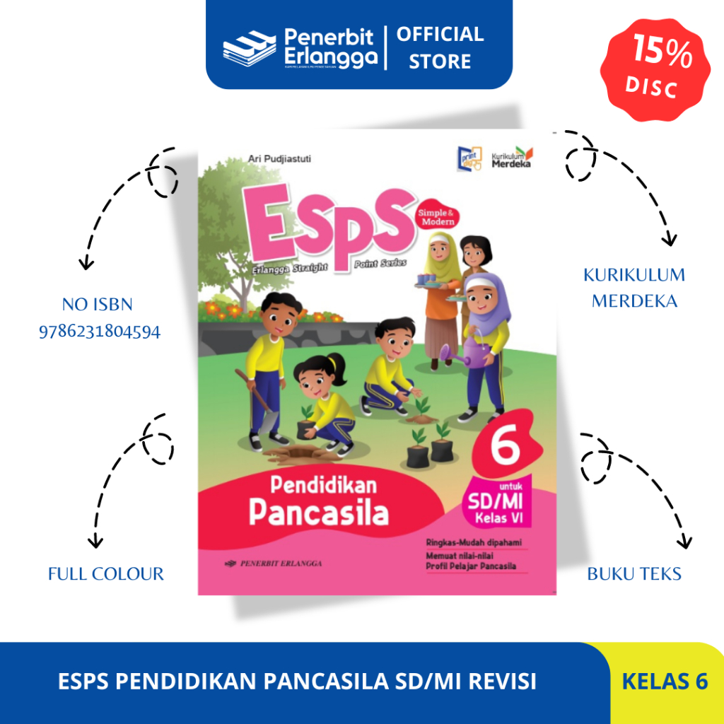 Jual [Erlangga Official] Esps Pendidikan Pancasila Revisi Sd/Mi Kelas 6 - Kurikulum Merdeka ...