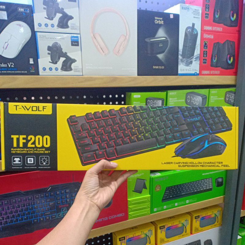 Jual keyboard mouse RGB gaming T-wolf TF200 | Shopee Indonesia