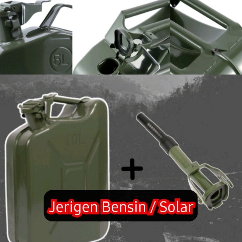 Jual Jerigen Bensin Solar 20 Liter Besi + Corong | Shopee Indonesia