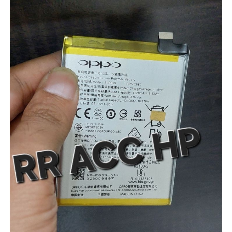 Jual BATRE BATERAI BATTERY OPPO RENO 5f | RENO 5 4g| Oppo A95 BLP839 | Shopee Indonesia