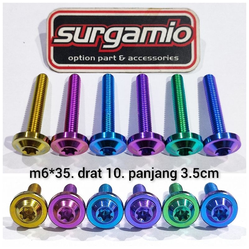 Jual Baut Titanium Big Head 6x35 Baut Titan Drat 10 Panjang 3.5cm GR5 Vietnam (1pcs) | Shopee ...