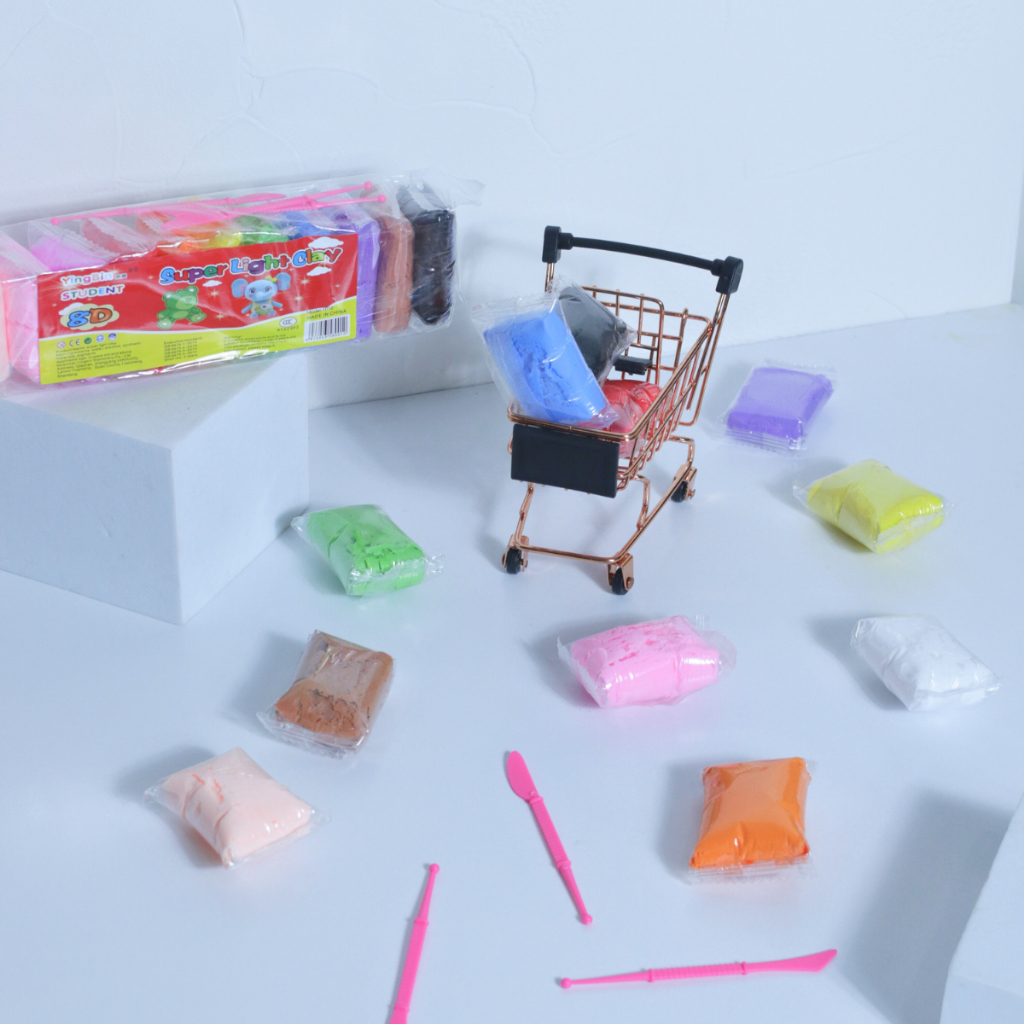 Jual Clay Plastisin Bahan Polimer 12 Warna | Shopee Indonesia