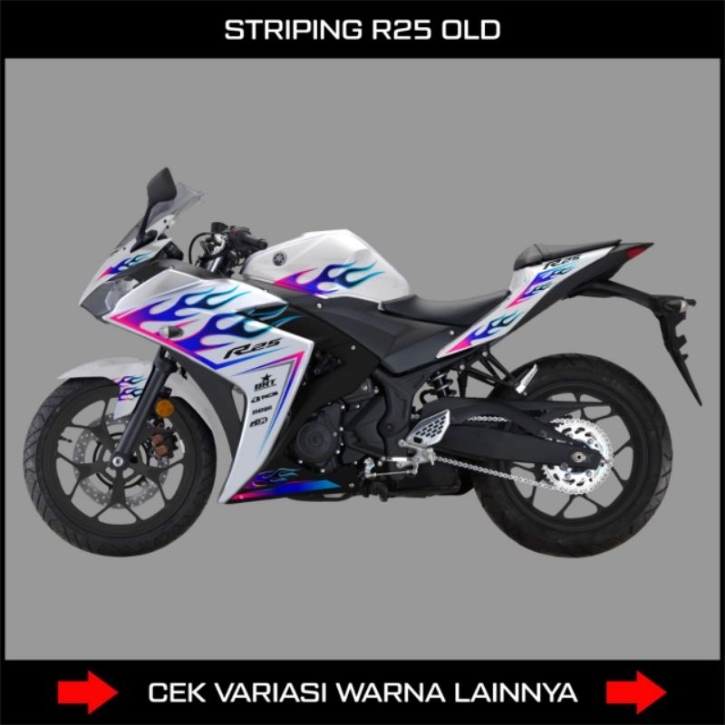 Jual Striping Custom Rainbow R25 Old Grapis Api / Decal Sticker Motor ...