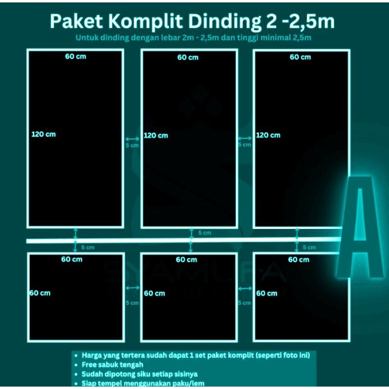 Jual Lis Moulding Paket Hemat Wallpanel Tembok Ukuran 2x2,5 Meter ...
