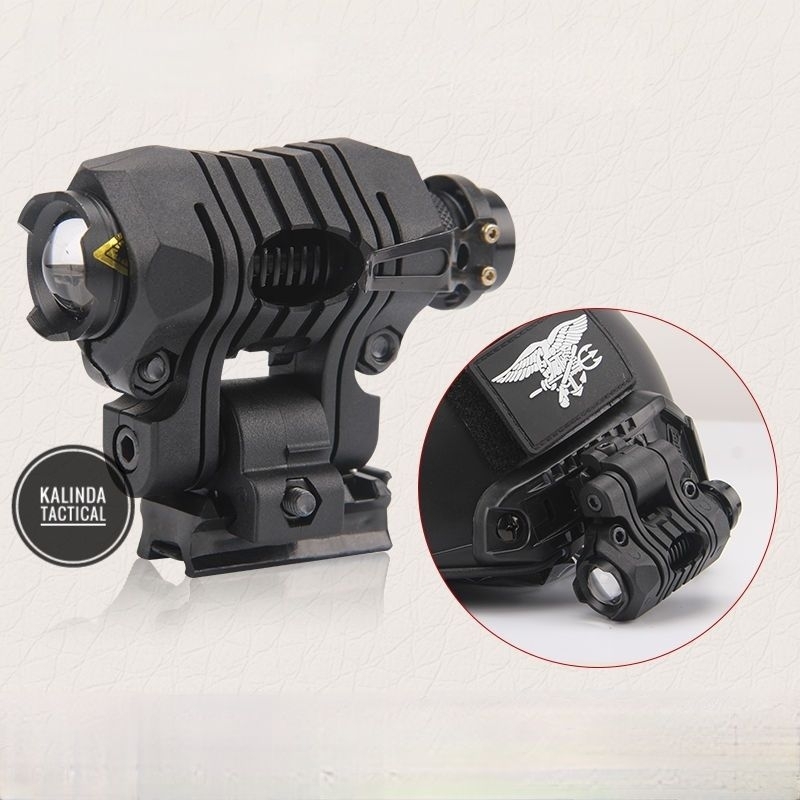 Jual Tactical Fast Helmet Flashlight Lampu Flash and Mount Holder Torch ...