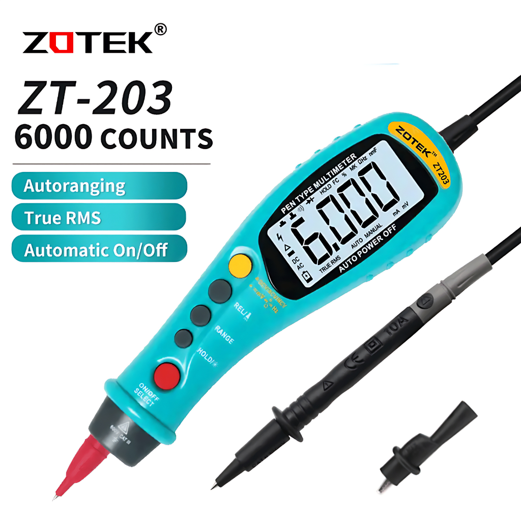 Jual Zotek ZT203 AC DC Pen Type Digital Multitester Avometer Diode NCV ...