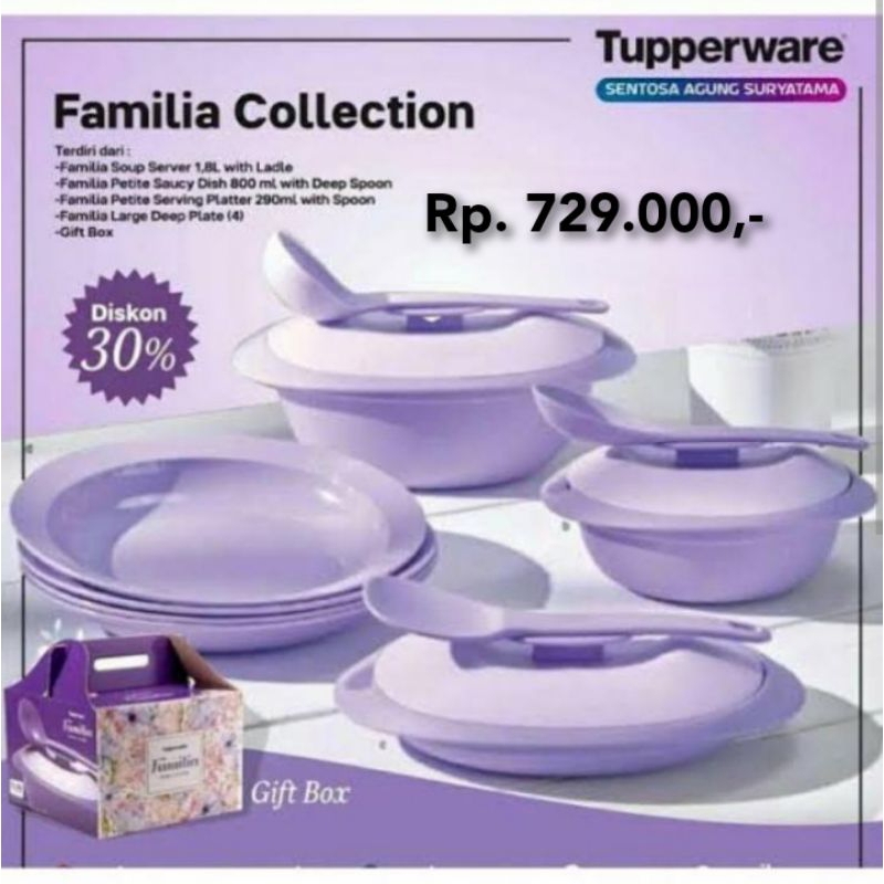 Jual Familia collection tupperware set / tempat penyajian makanan ...