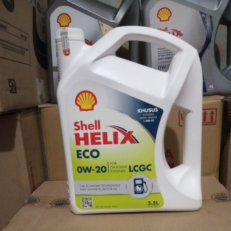 Jual oli mobil, SHELL HELIX ECO SAE 0w-20 kemasan 3,5L | Shopee Indonesia