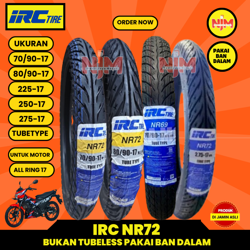 Jual Ban Luar Motor Bebek IRC 250-17 275-17 NR72 Bukan Tubeles Untuk Motor All Bebek | Shopee ...
